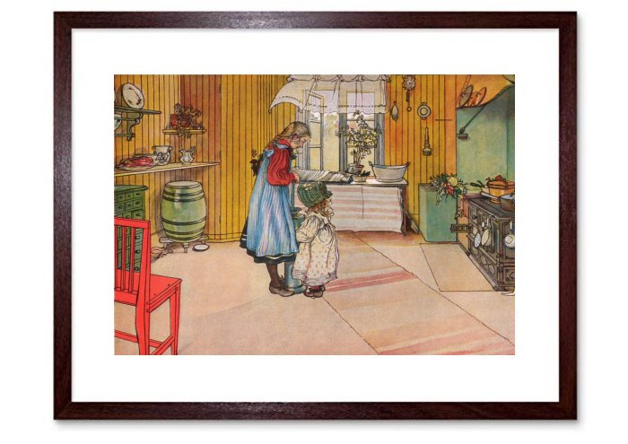 The Kitchen By Swedish Painter Carl Olof Larsson Framed Print